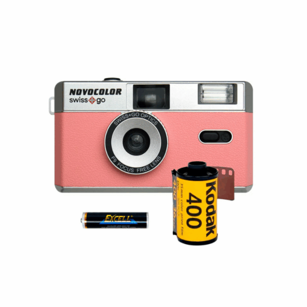 Novocolor Swiss Go - Pink + Kodak Ultramax 400 + case - Mobyart